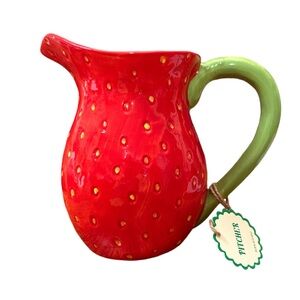 Home Essentials | Dining | Nwt Ceramic Strawberry Water Pitcher By Home ...